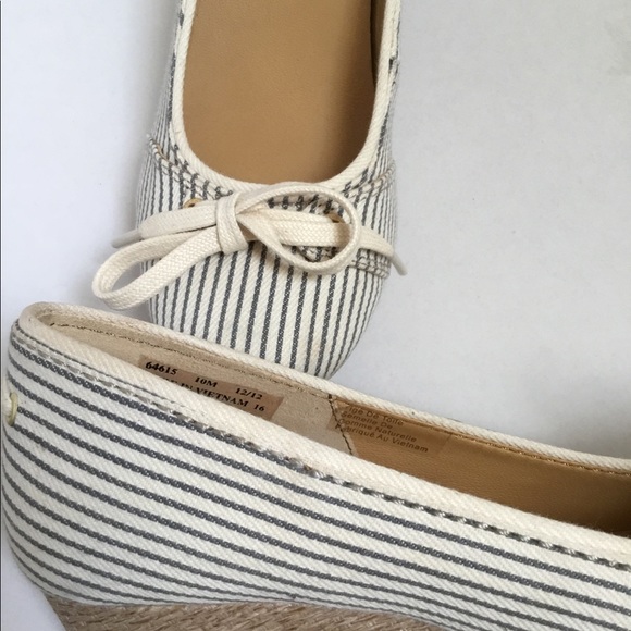 Clarks | Shoes | Clarks Originals Striped Canvas Wedge Espadrilles ...
